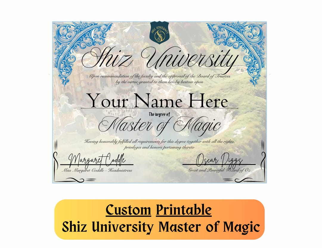 Shiz University Graduation Degree Letter Wicked Gift for Kids Children ...