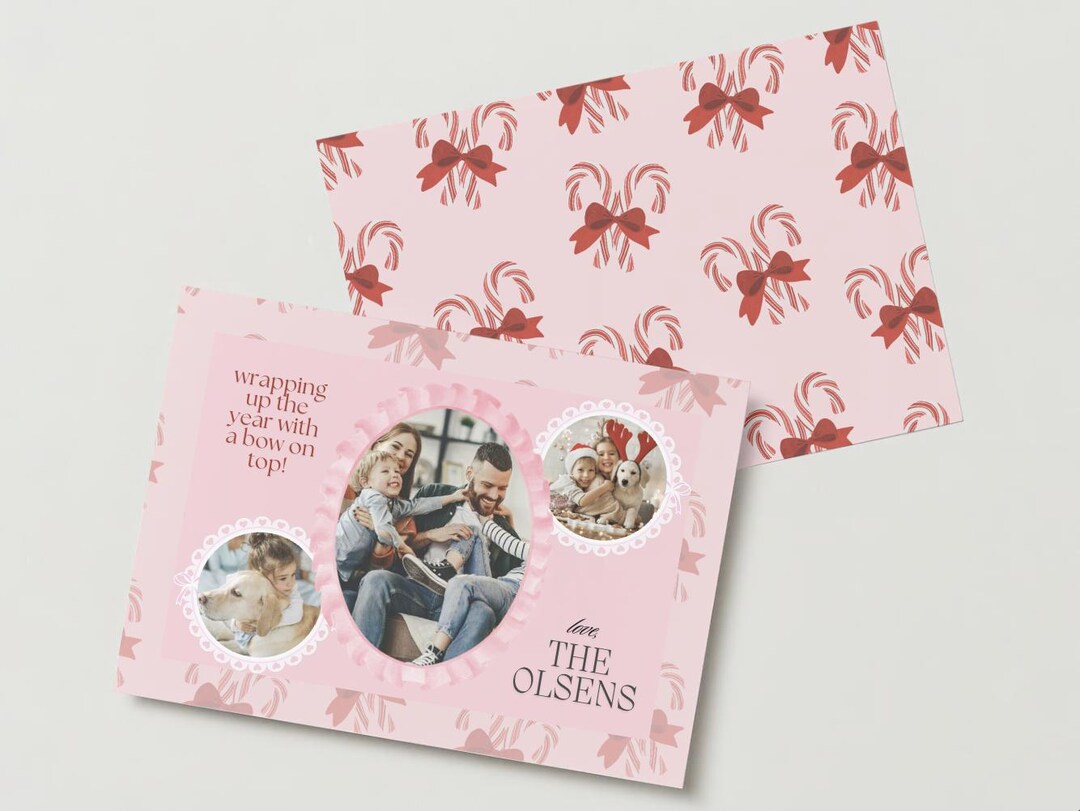 Candy Cane Lane Holiday Card Template - Etsy