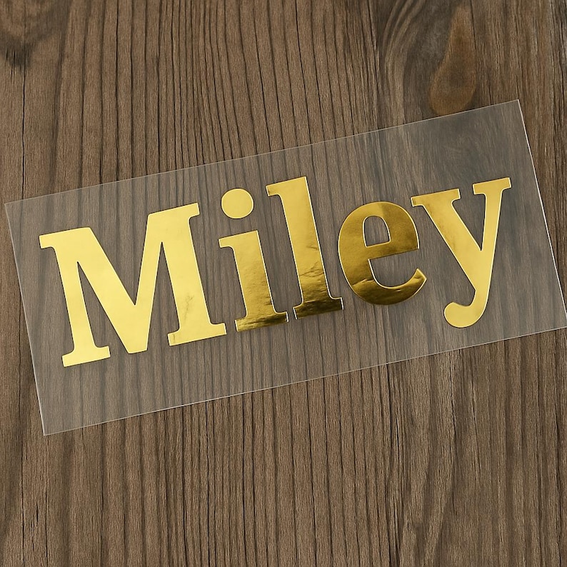 Custom Metallic Foil Iron on Decal: Personalized Name, DIY Clothing ...