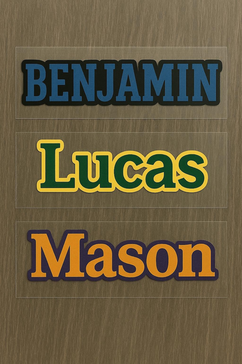 Custom Two-layer Name Iron on Decal: Personalized HTV Clothing ...