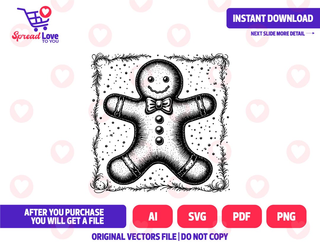 Gingerbread Man Monogram SVG Files Gingerbread Split Name Frame Man Cut ...