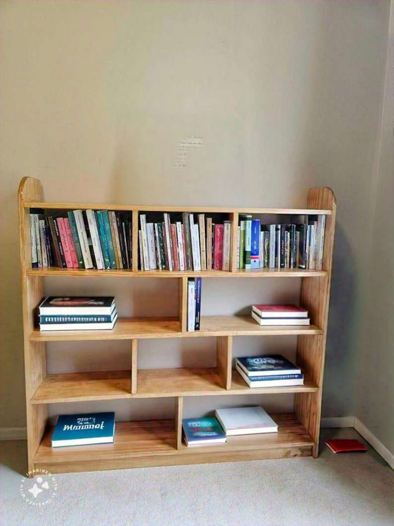 Handmade Solid Pine Wood Bookcase - 5-shelf, Sturdy, and Beautiful! - Etsy