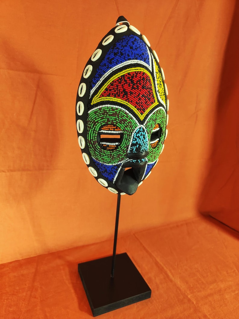 Beaded Ashanti Mask – Traditional African Art | Decorative Akan Mask ...