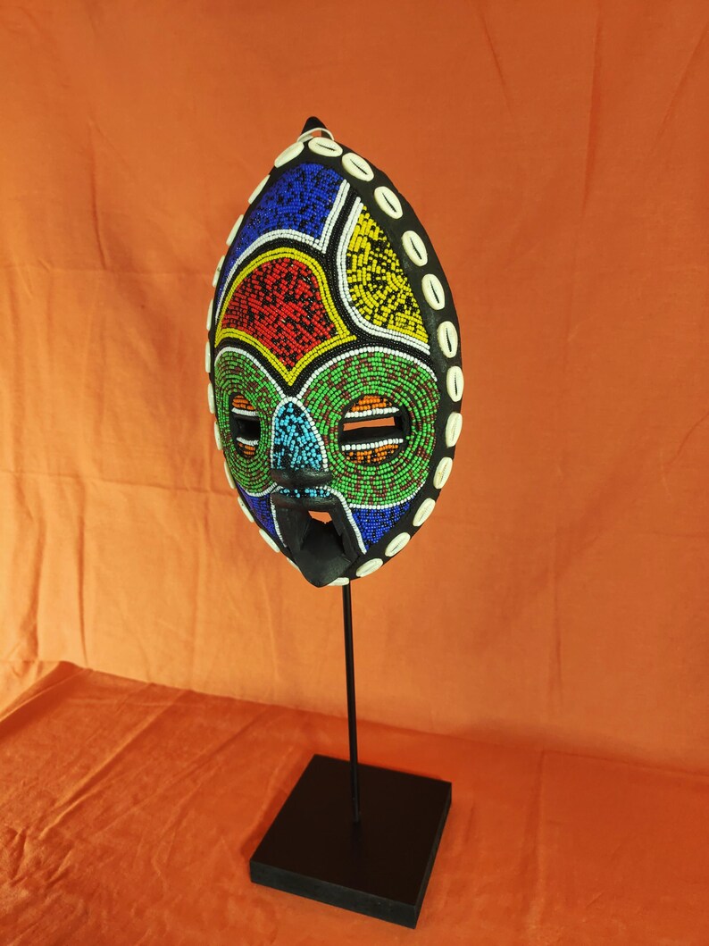 Beaded Ashanti Mask – Traditional African Art | Decorative Akan Mask ...