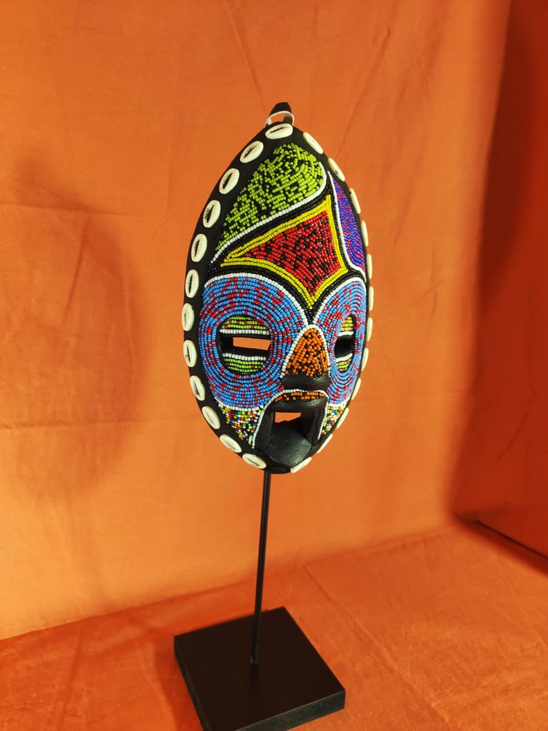 Beaded Ashanti Mask – Traditional African Art | Decorative Akan Mask ...
