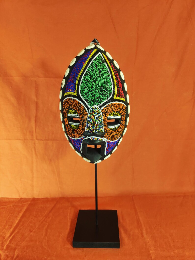 Beaded Ashanti Mask – Traditional African Art | Decorative Akan Mask ...