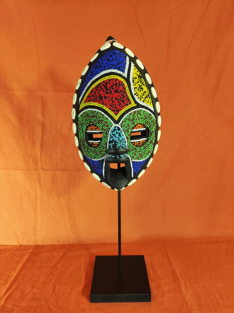 Beaded Ashanti Mask – Traditional African Art | Decorative Akan Mask ...