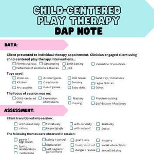 Play Therapy DAP Note Template - Etsy