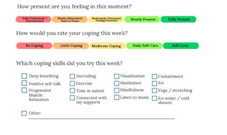 Digital Trauma-informed Therapy Check-in Template for Clients: Assess ...