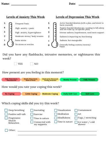 Digital Trauma-informed Therapy Check-in Template for Clients: Assess ...