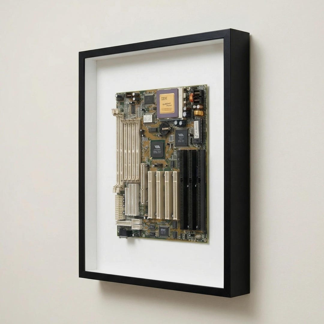 Recycled Motherboard Wall Art With IBM CPU, 1997 Vintage Computer Art ...