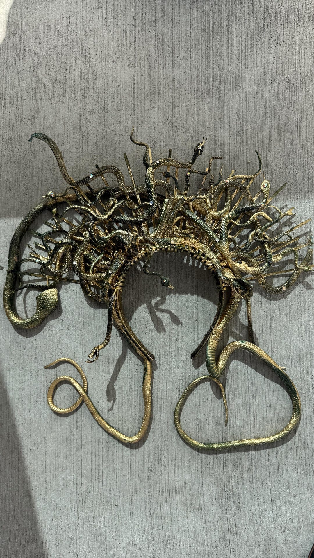 Gold Medusa Headpiece, Goddess Crown, Snake Rhinestone Headpiece ...