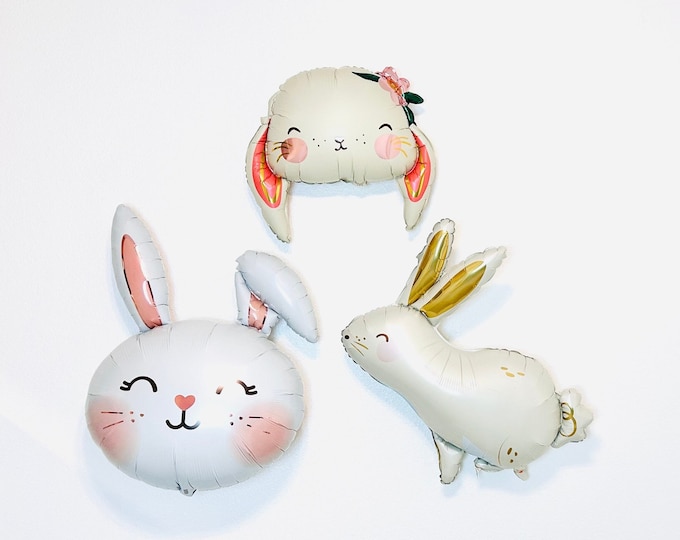 Easter Bunny Balloon Kit Personalised - Pop Me Happy Easter Stuffed ...