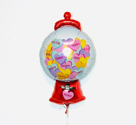 Valentine Balloons, Gumball Machine Balloon, Conversation Heart, Candy ...