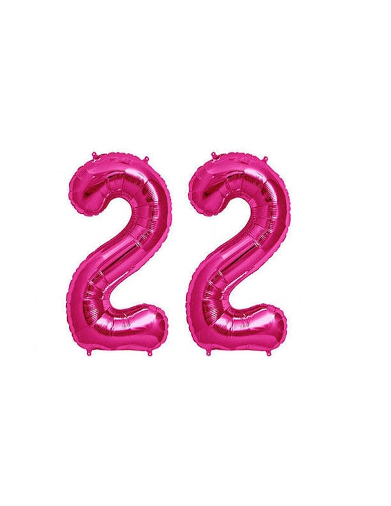 Pink LARGE 22 Balloon 22nd Birthday 22 Number 22 Pink | Etsy