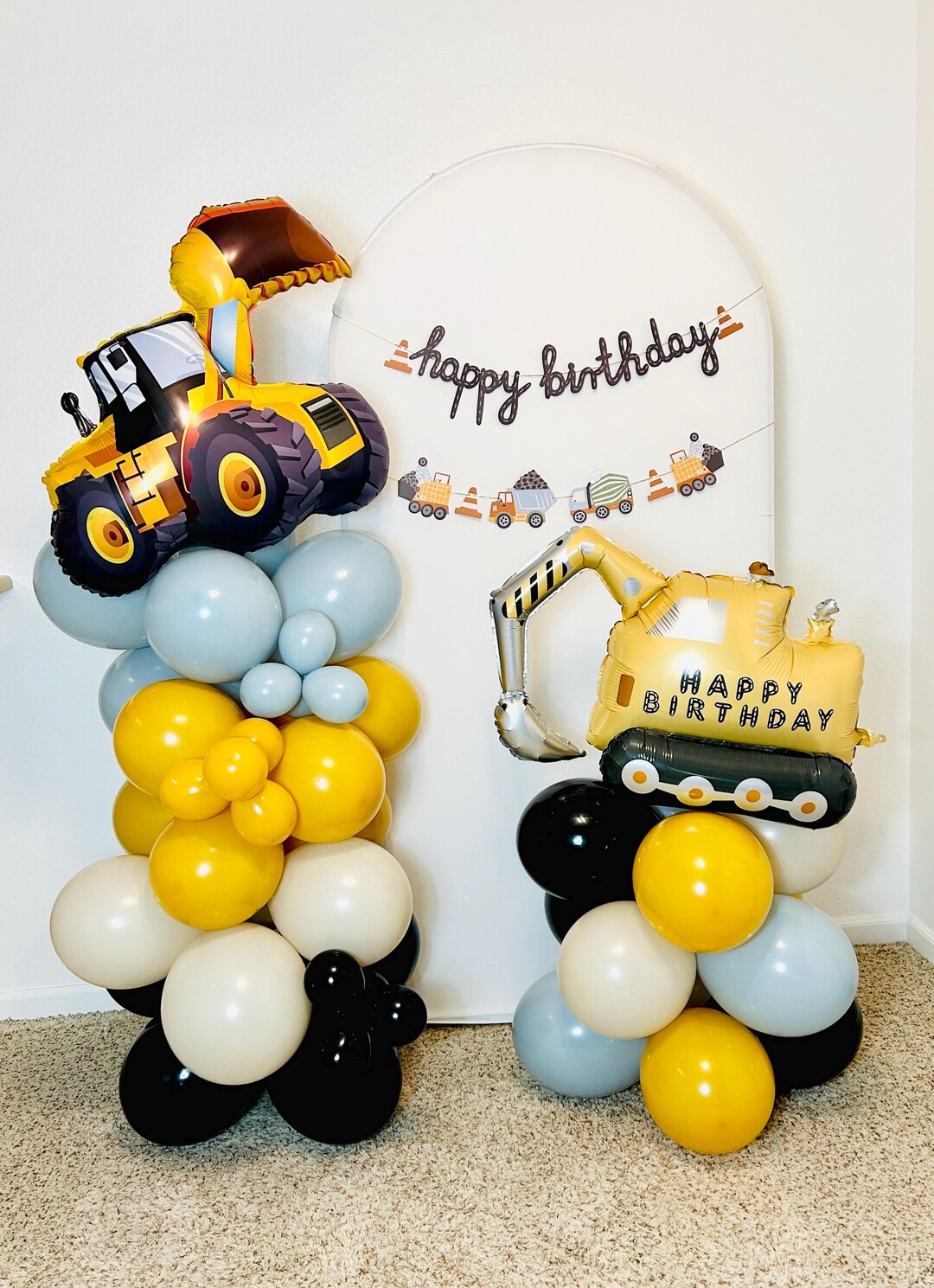 Construction Balloon Garland Builder Birthday Construction Birthday Im ...