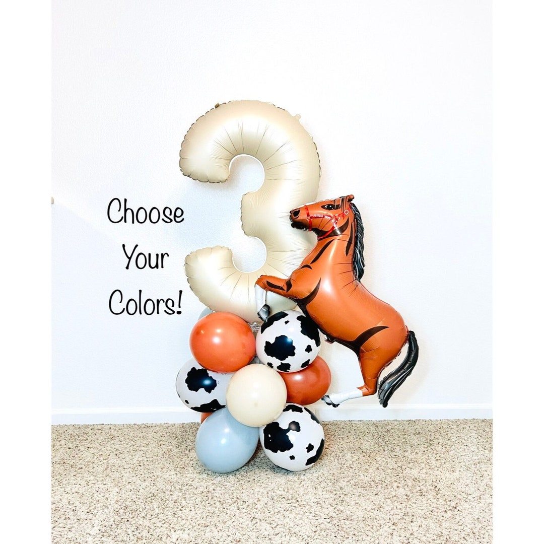 Horse Balloon First Rodeo Cowboy Birthday Yeehaw Cowboy Party Western ...