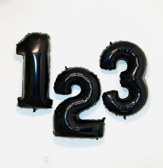 Black Number Balloons, 40 Inch Number Balloons, Jumbo Black Numbers ...
