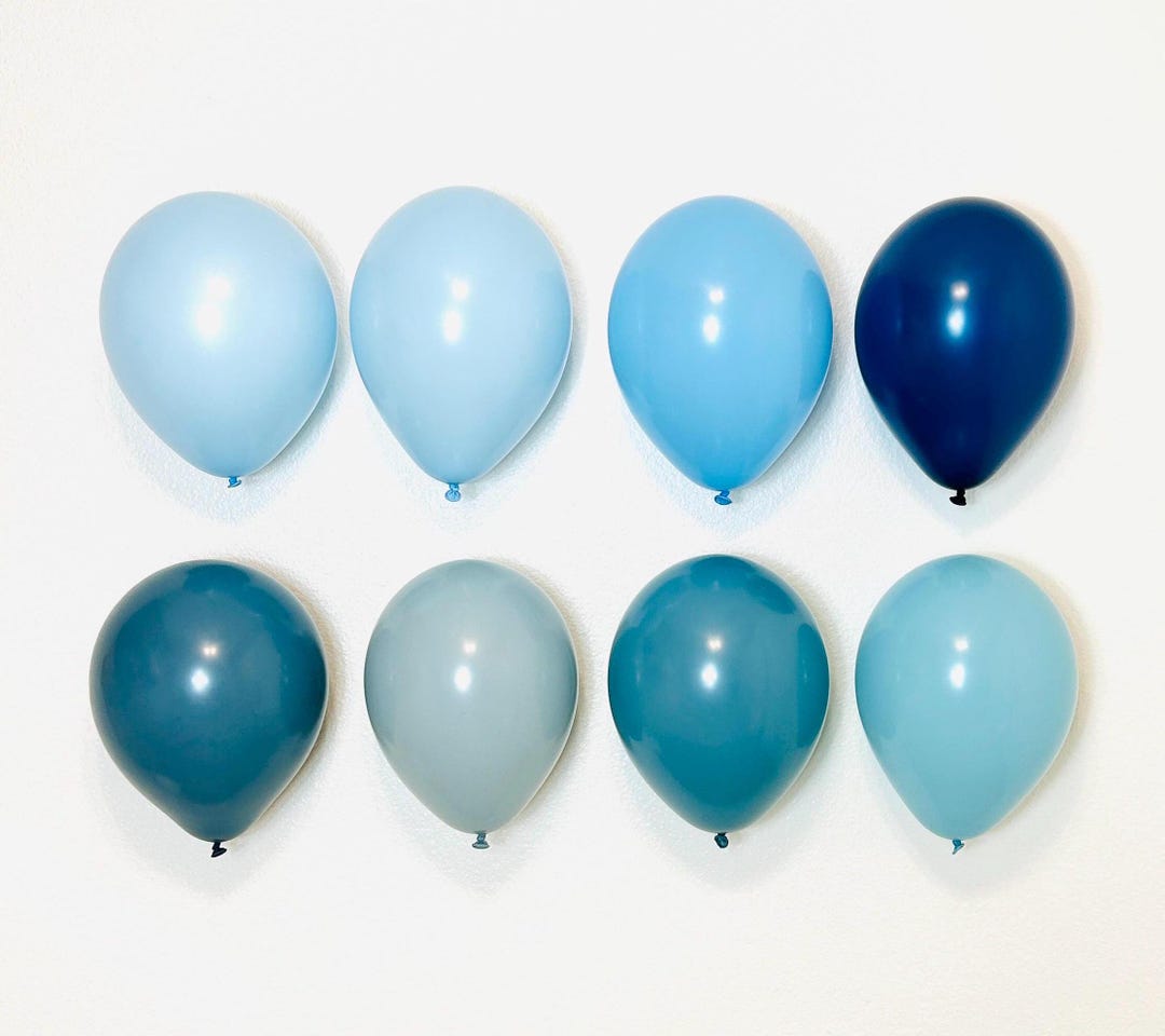 Boho Blue Balloons Retro Blue Retro Blue Muted Blue Balloon Tuftex Blue ...