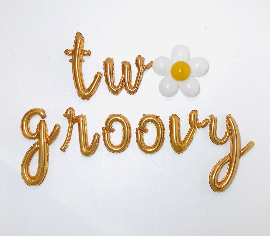 Two Groovy Balloon Two Groovy Banner Two Groovy Birthday - Etsy