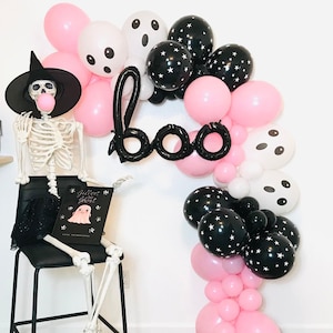 Pink Halloween Balloon Garland, Pink Halloween, Boo Day, Boo, Pastel ...