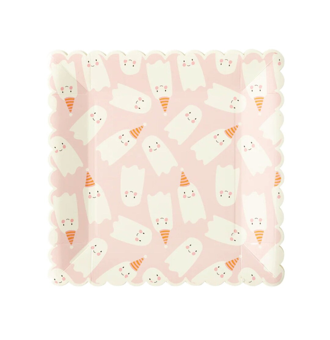 Ghoul Gang Ghost Plates, Party Ghost Paper Plates, Pink Ghost Plates ...