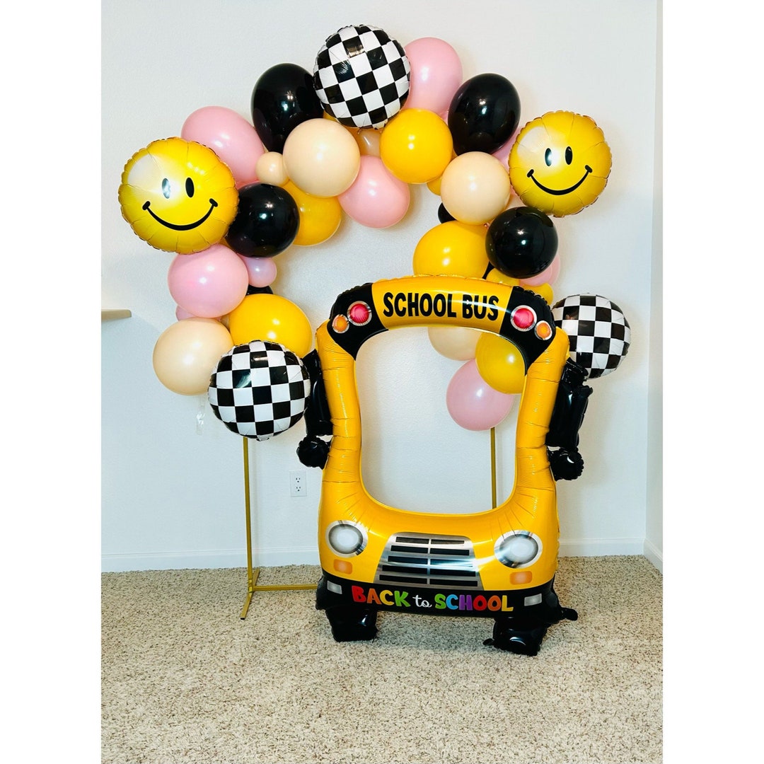 Back to School Balloon, School Bus Frame, Pencil Balloon, First Day of ...