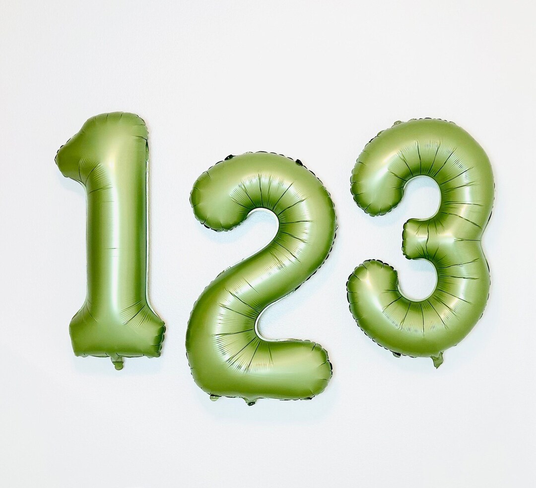 Olive Green Number Balloon Sage Green Number Balloon Eucalyptus Balloon ...