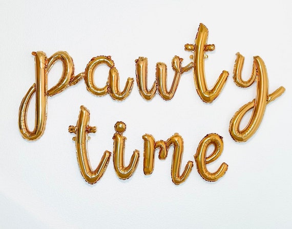 Pawty Time Banner, Pawty, Puppy Birthday, pawty balloons, Doggy Banners ...