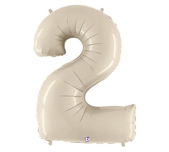 White Sand Number Balloon, Cream Number 2 Balloon, Two Groovy Birthday ...