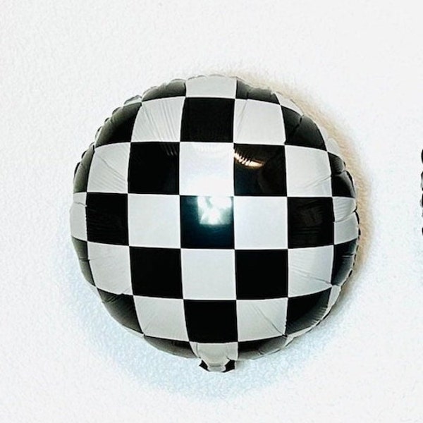 Black and White Checkered Balloon - Etsy