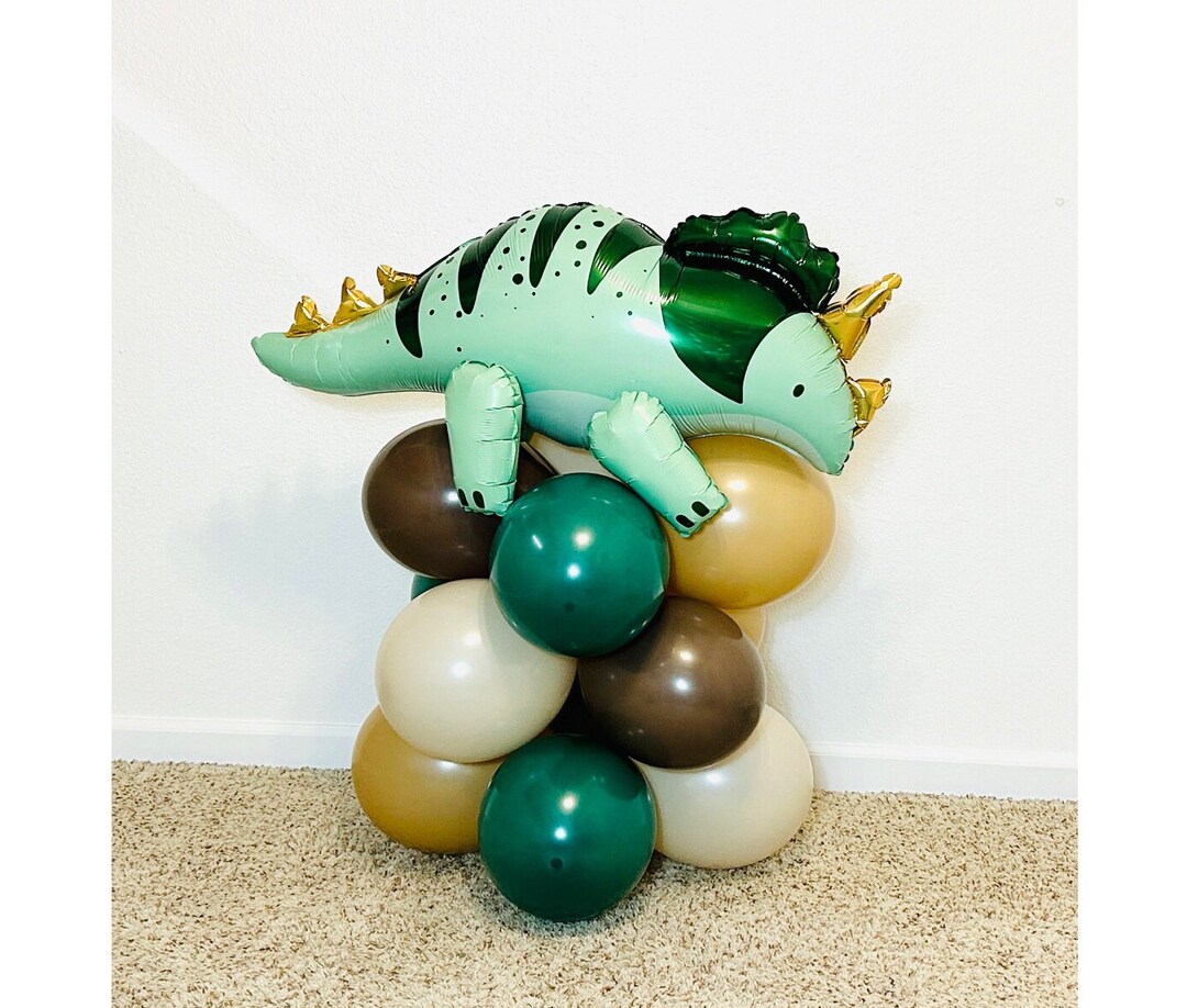 Dinosaur Balloon Tower Triceratops Balloon Dinosaur Party Dinosaur ...
