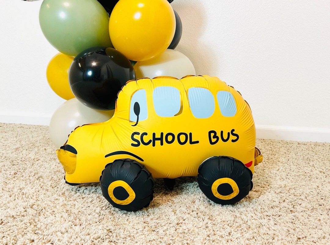 School Bus Balloon Air Fill School Bus Back to School Party School Bus ...