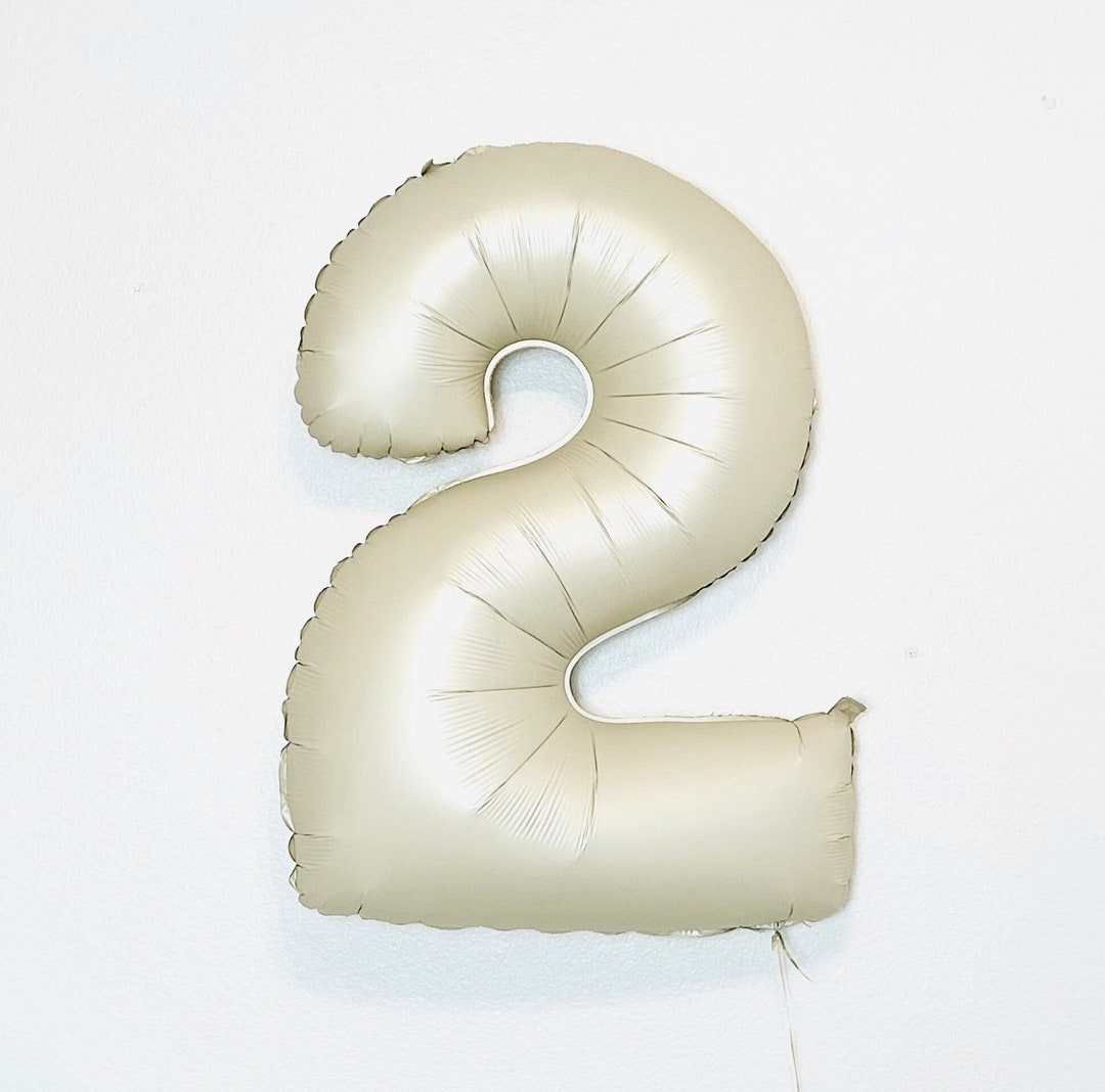 White Sand Number Balloon Cream Number 2 Balloon Two Groovy - Etsy
