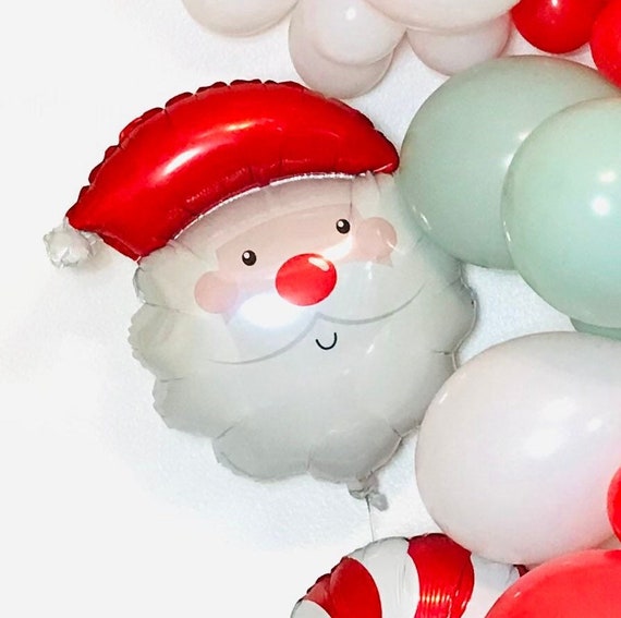 Santa Balloon Santa Face Balloon Light Skin Santa Balloon Cute Santa ...