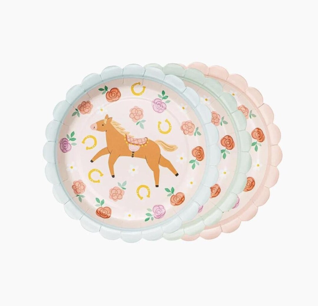 Pony Plate Pony Party Giddy up Birthday Brown Pony Party Derby Birthday ...