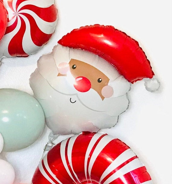 Santa Balloon, Santa Face Balloon Dark Skin Santa Balloon Cute Santa ...