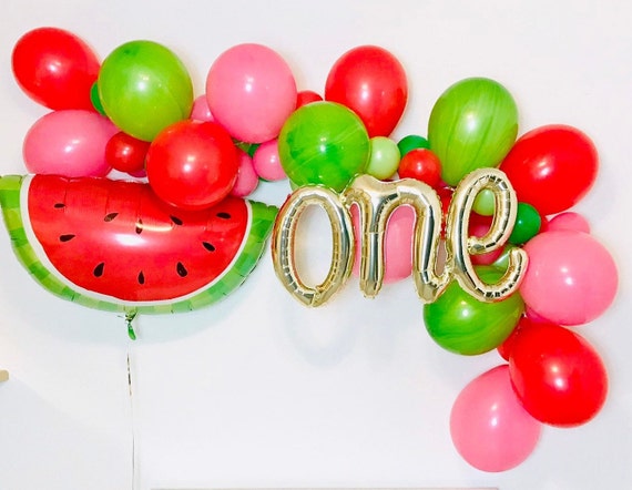 Watermelon Balloon Garland, One in a Melon, Cocomelon Party, Cocomelon ...