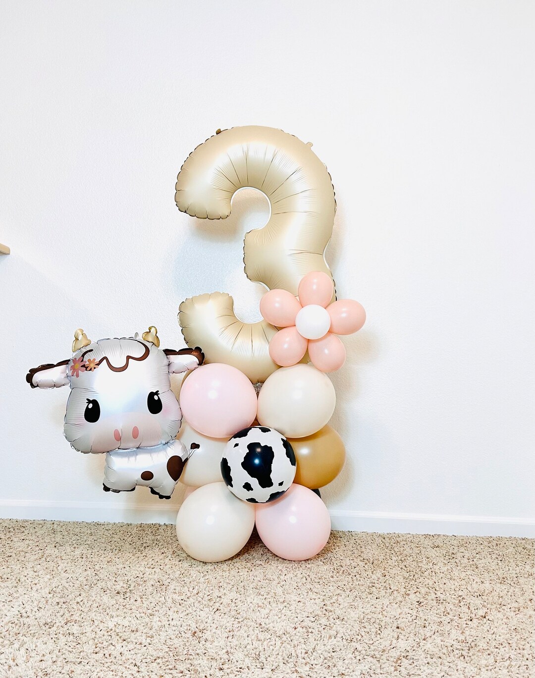 Cow Balloon Tower Cow Balloon Baby Cow Cute Cowgirl Pastel Cow Farm ...