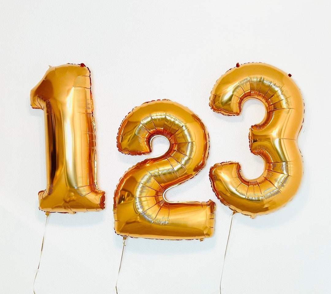 Gold Number Balloon, 2023 Balloons, Class of 2023 Party, Large Gold ...