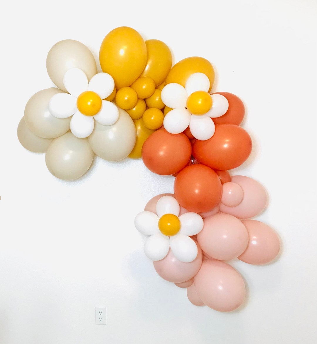 Daisy Balloon Garland, Groovy Balloon Garland, Retro Party, Five is a ...
