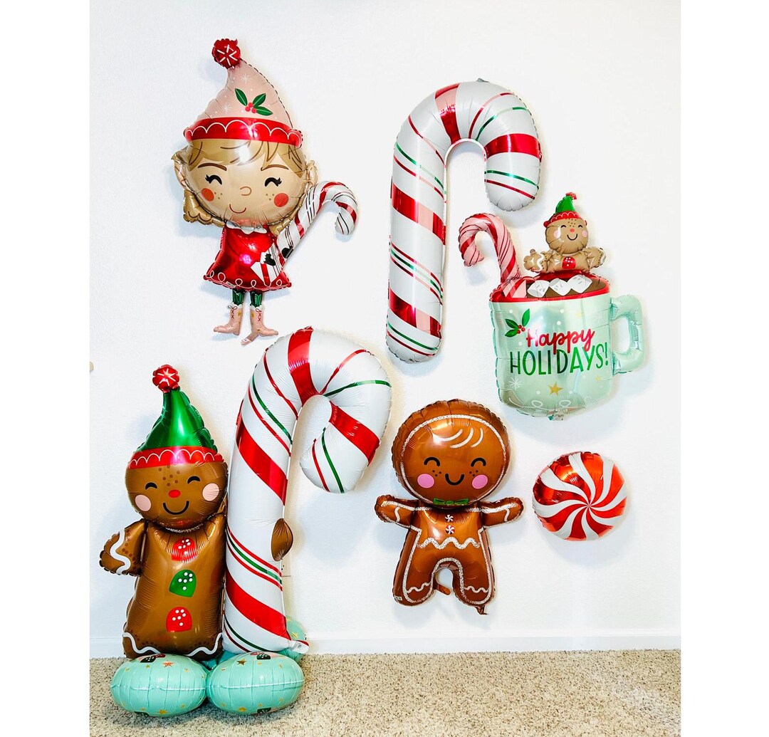 Christmas Balloons Elf Balloon Gingerbread Mug Gingerbread Balloon ...
