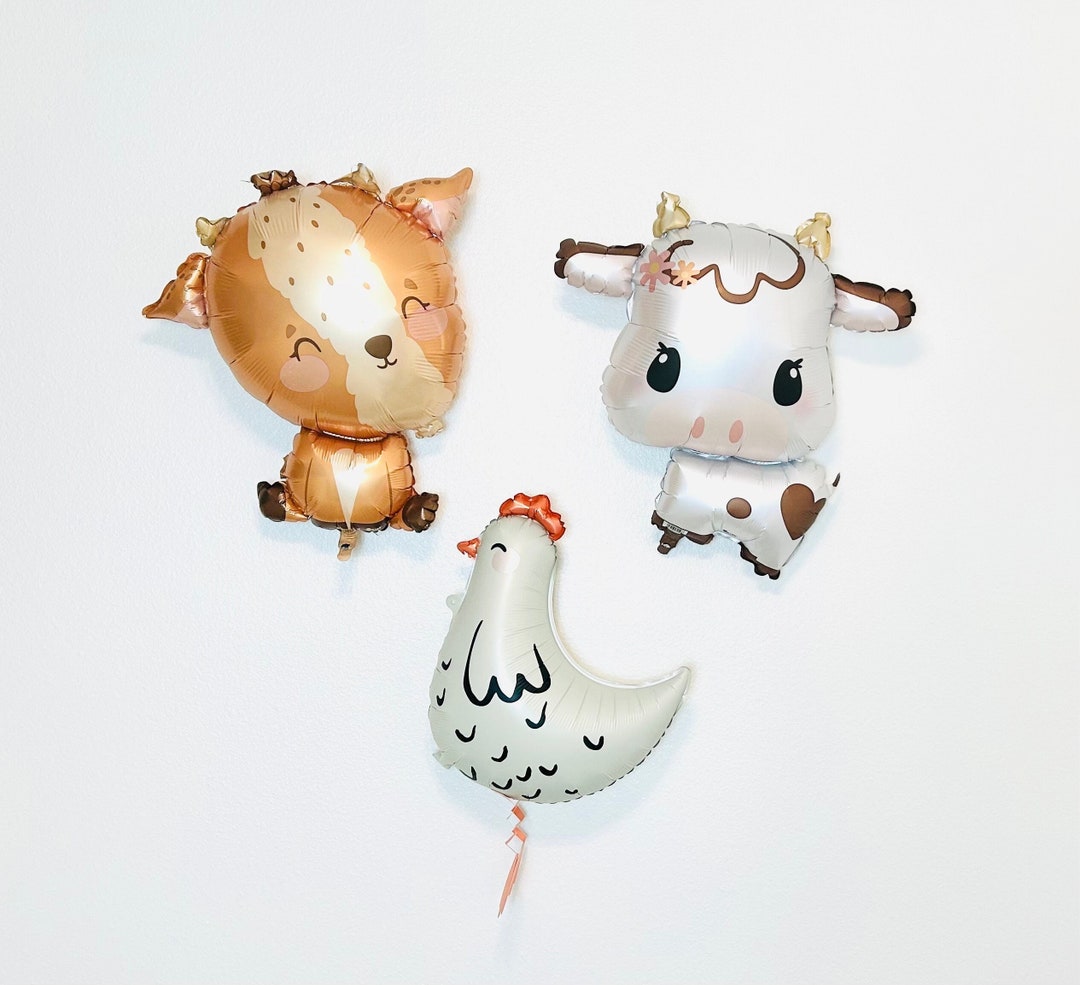 Farm Animal Balloons Cow Balloon Goat Balloon Barnyard Birthday Farm ...