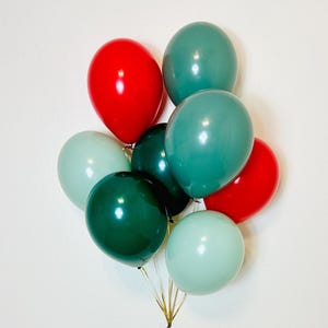 Christmas Balloons Red and Green Latex Set Merry and Bright Balloons ...