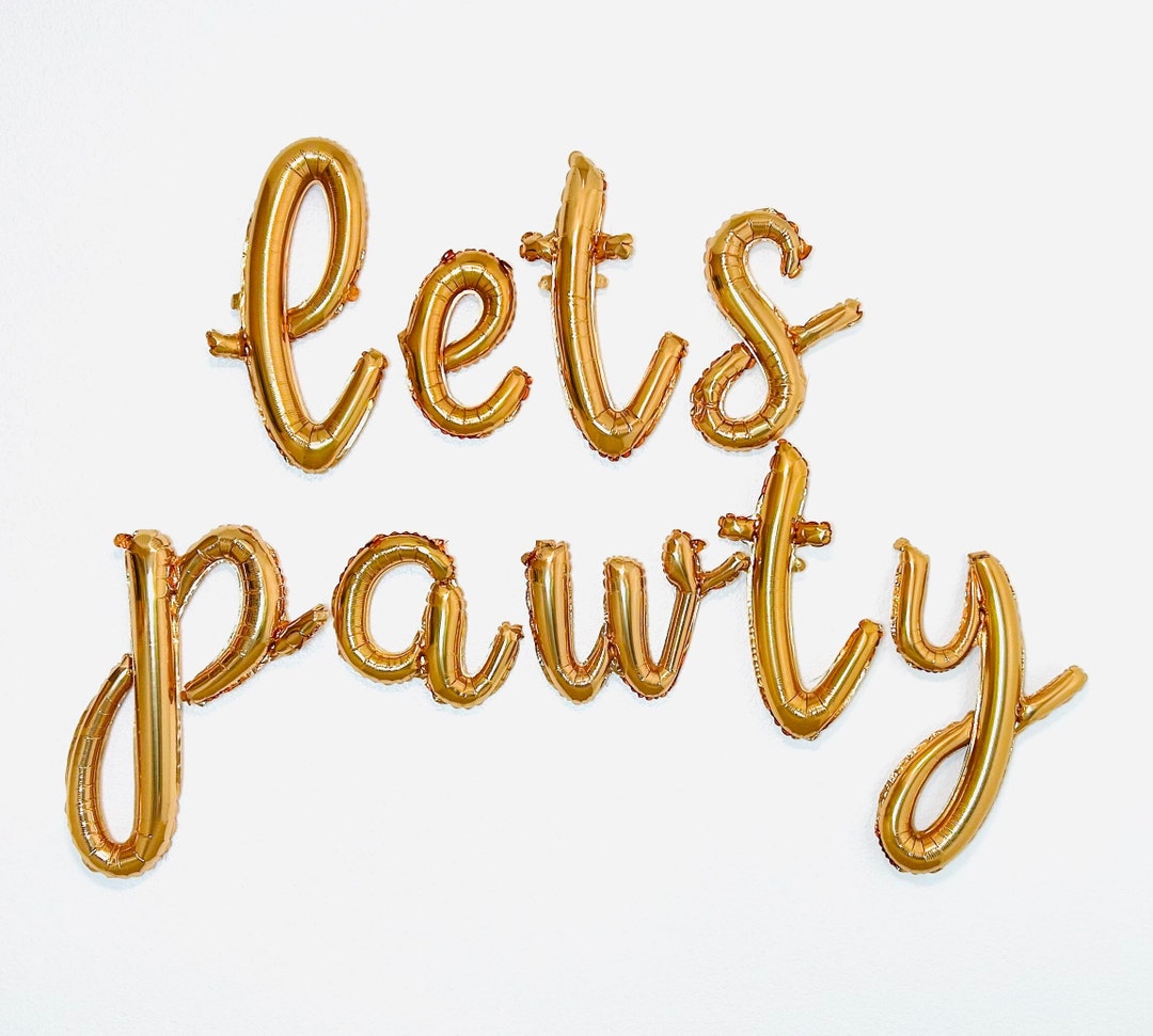 Lets Pawty Banner, Pawty, Puppy Birthday, Lets Pawty Balloons, Doggy ...