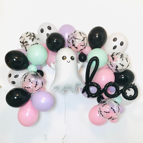 Pastel Halloween Balloon Garland Boo Im Two Two Spooky - Etsy