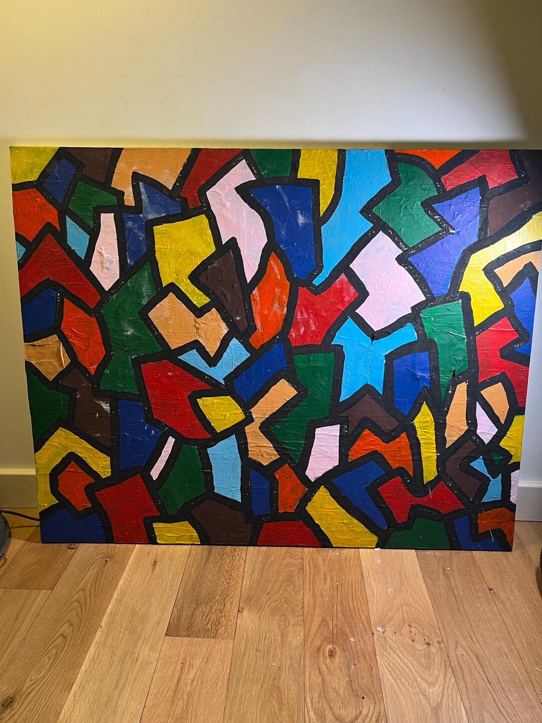 Odd Shapes – Original Abstract Painting – 32"x40" Colorful Geometric ...
