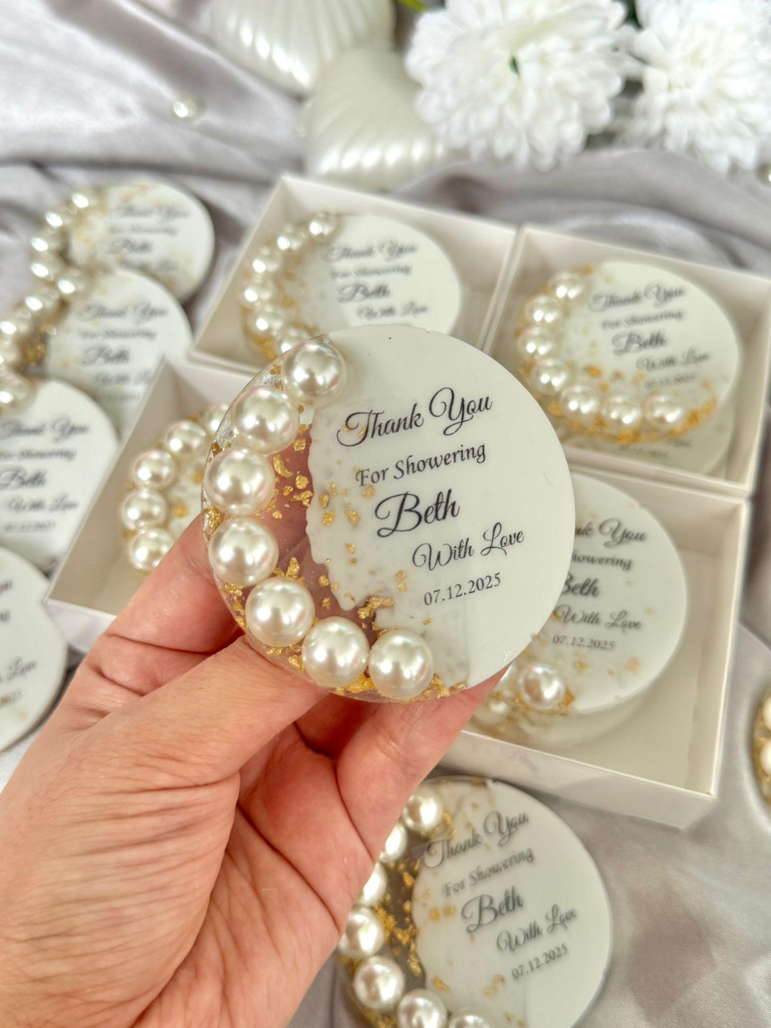 Personalized Wedding Favor Magnet: Epoxy, Gold or Silver, Custom Date ...