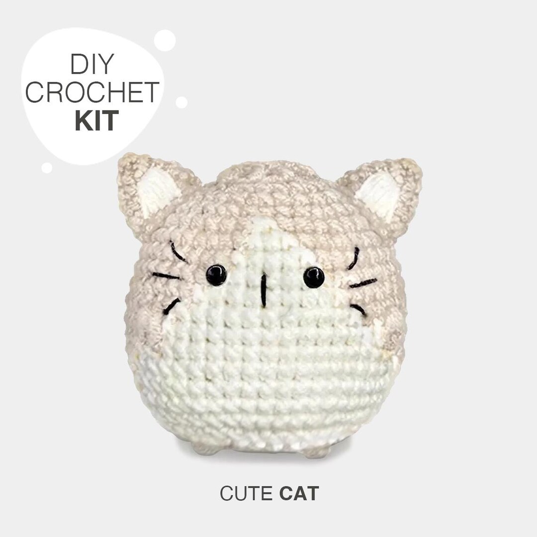 CUTE CAT Crochet Kit for Beginners, Complete Set of Crochet Materials ...