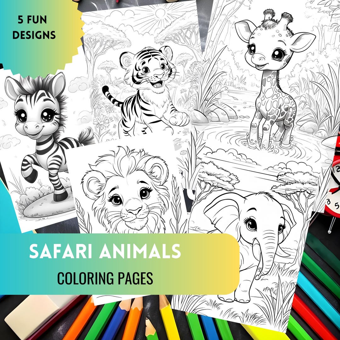 Coloring Book Safari Animals Coloring Pages African Animals for Kids ...